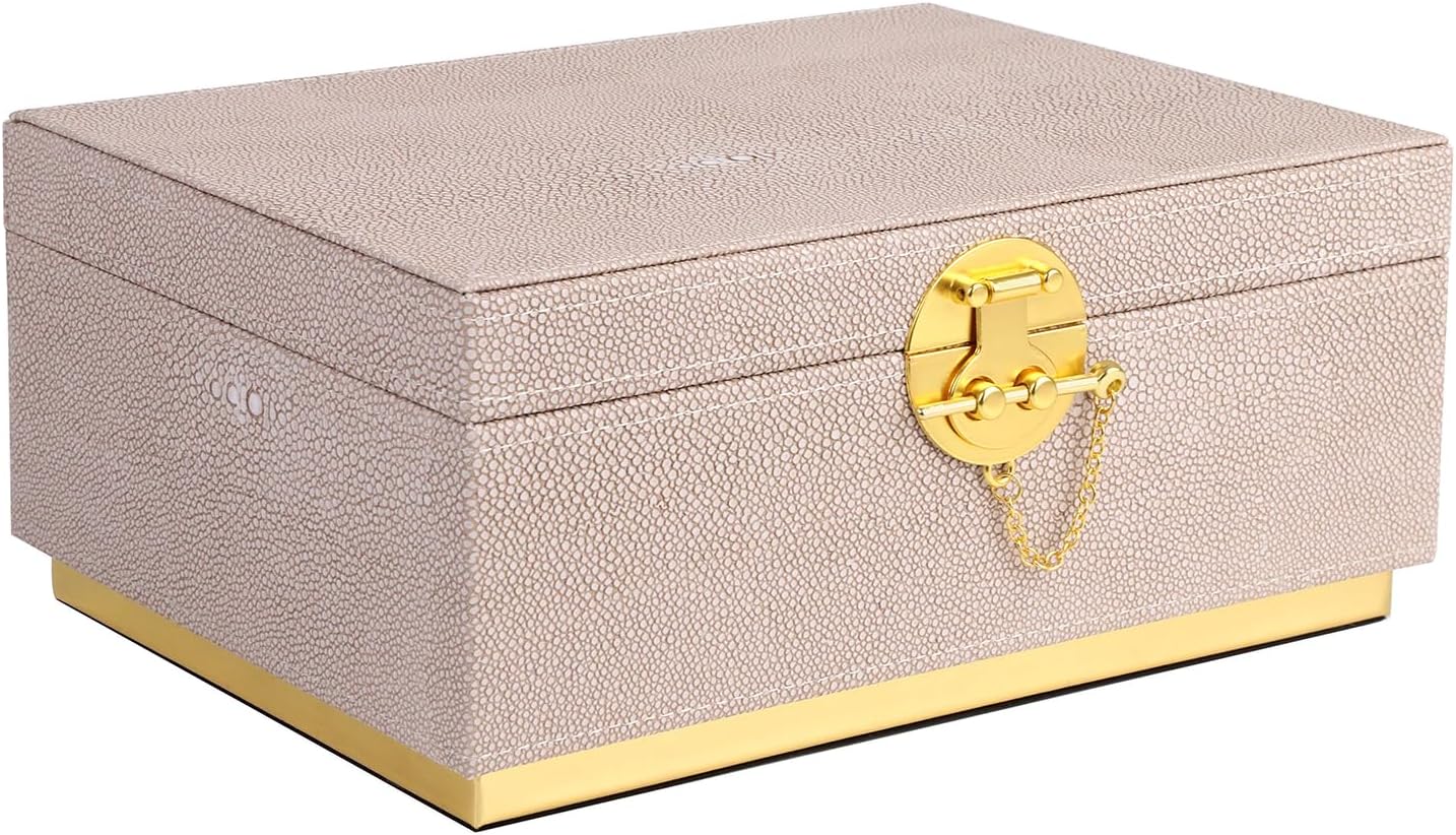 Amazon.com: HofferRuffer Faux Leather Jewelry Boxes, Decorative Boxes ...