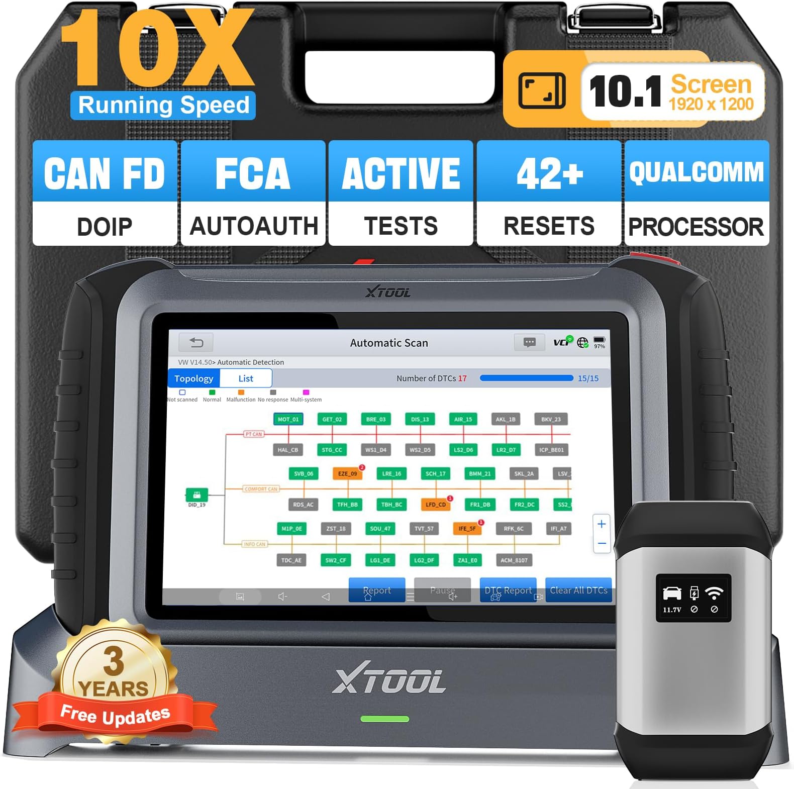 Amazon.com: XTOOL IP919 Wireless Bidirectional Scan Tool, ECU Coding&42+ Service, AutoAuth for ...