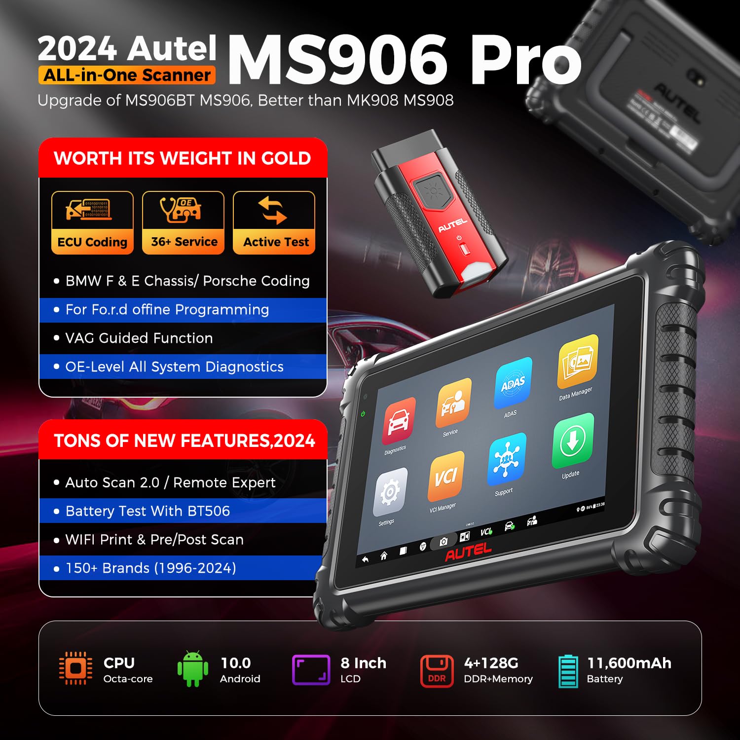 Snapklik.com : MaxiSYS MS906 PRO, 2024 MS906PRO Newest Up Of MP900BT ...