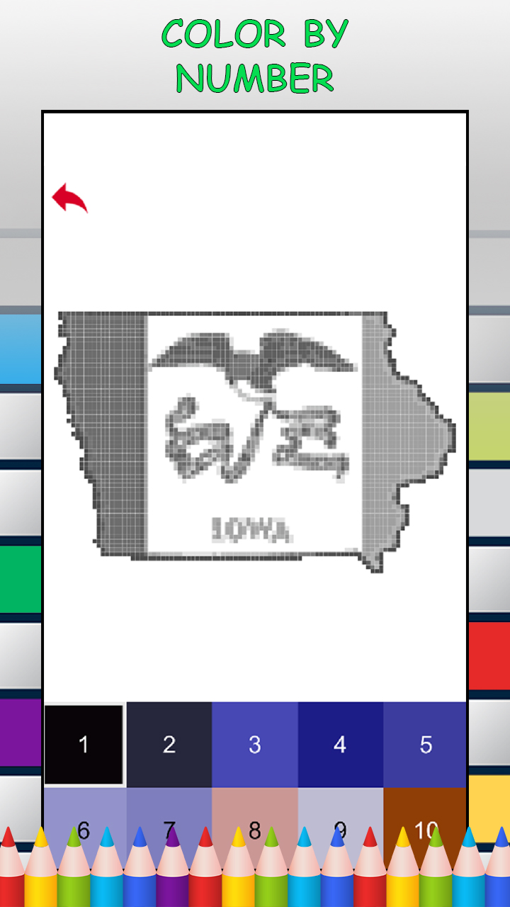 USA State Flag Maps Color by Number - Free Pixel Art Game - Coloring ...