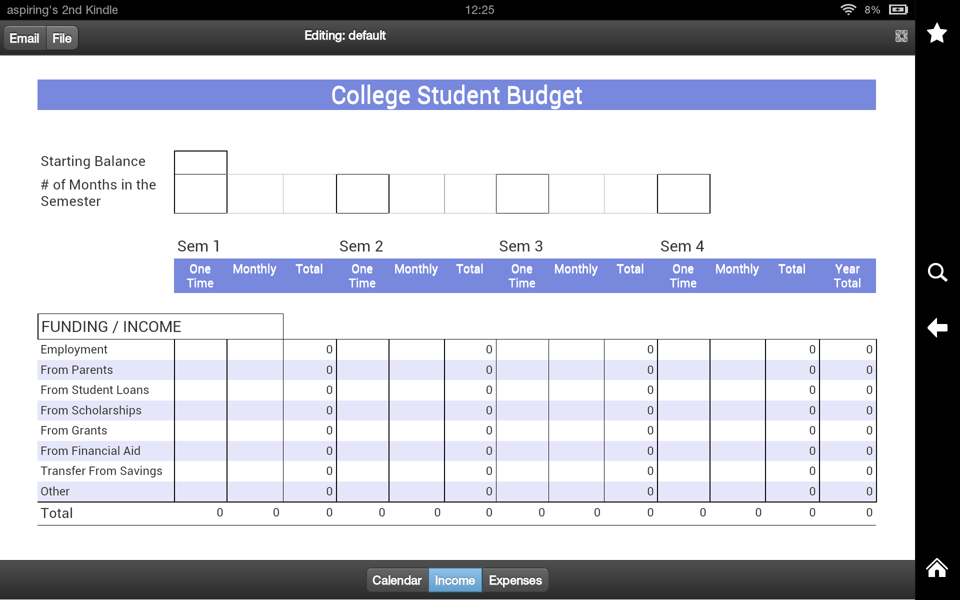 College Budget - App on the Amazon Appstore