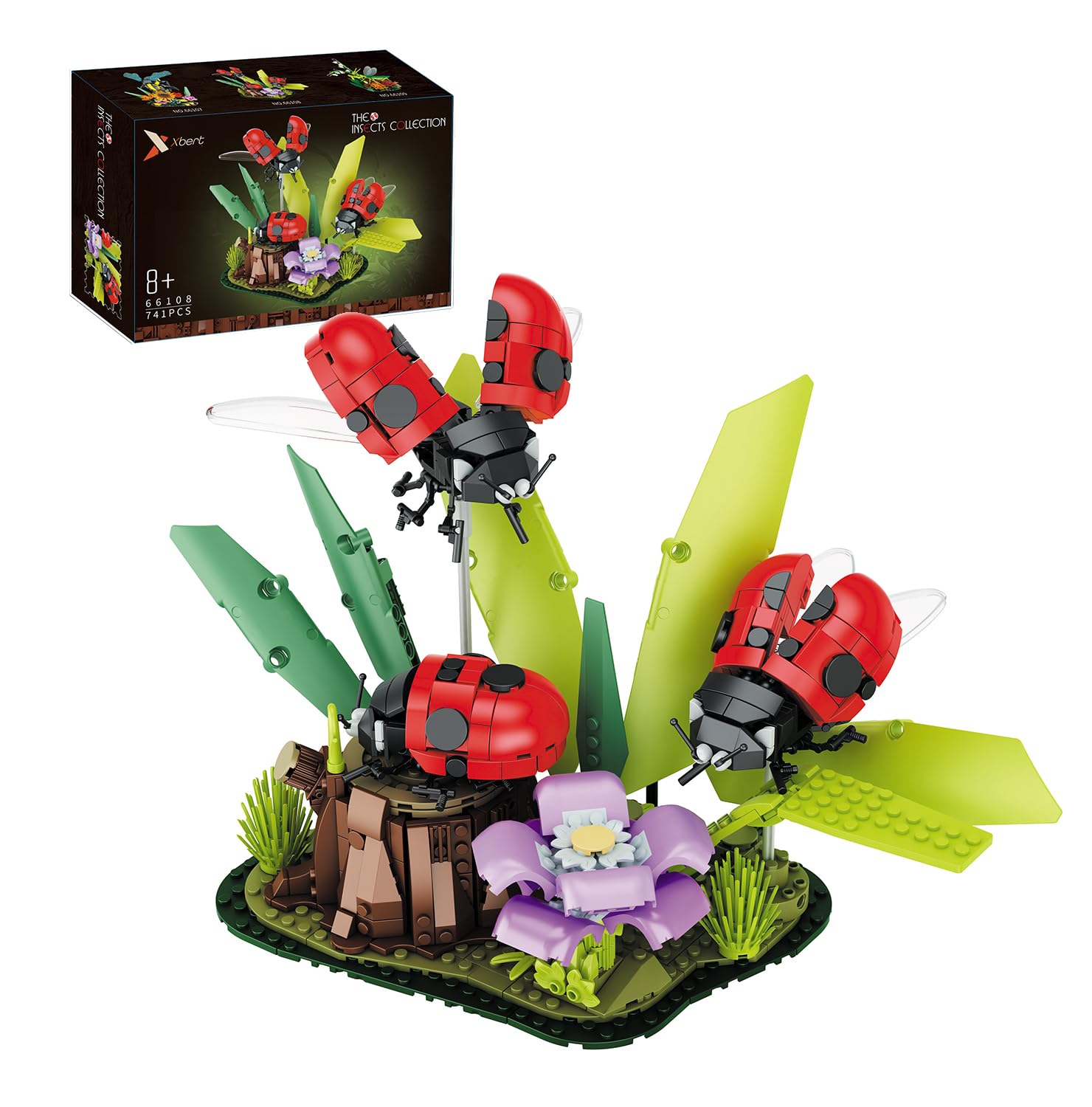 Amazon.com: Insect Collection, Ladybug and Geranium Building Set 741pcs ...