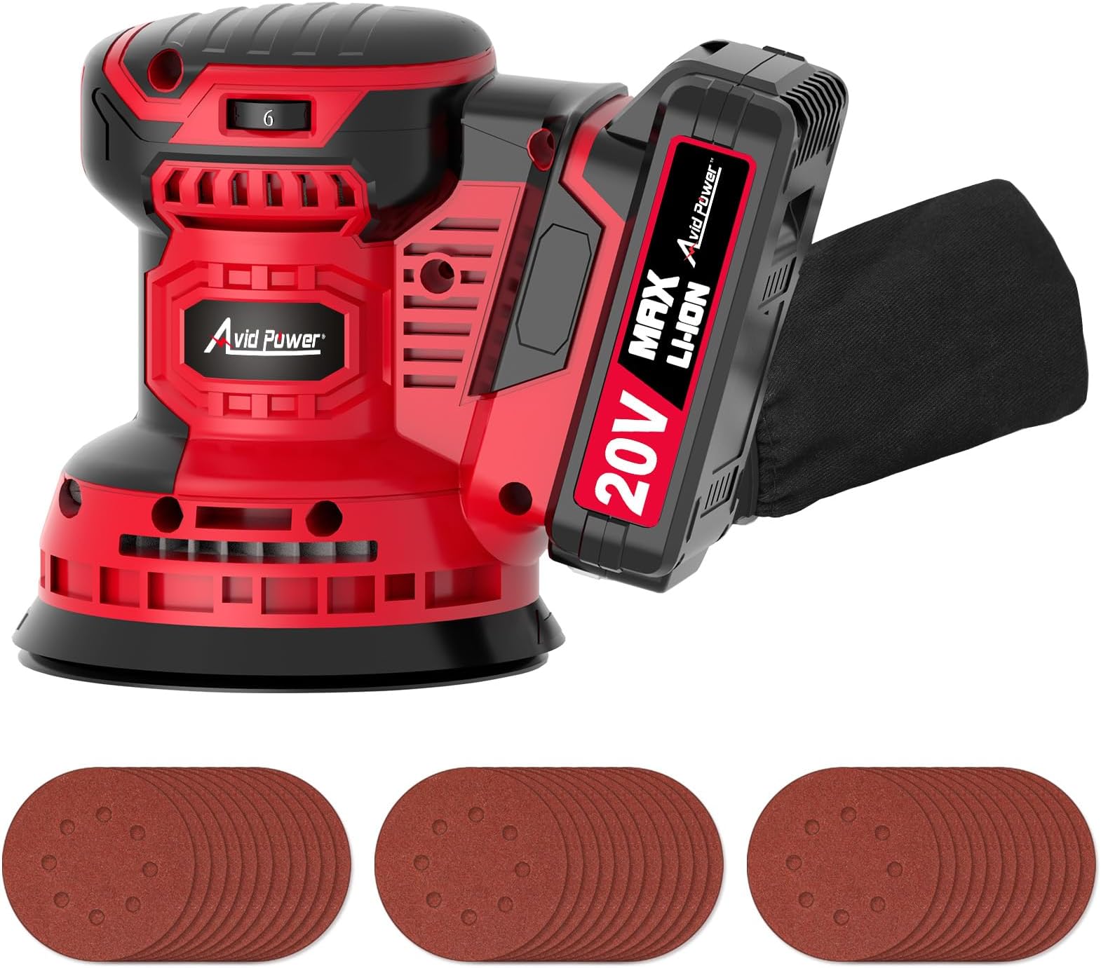 DEKOPRO 20V Orbital Sander Cordless Power Sander Tool with Battery and ...