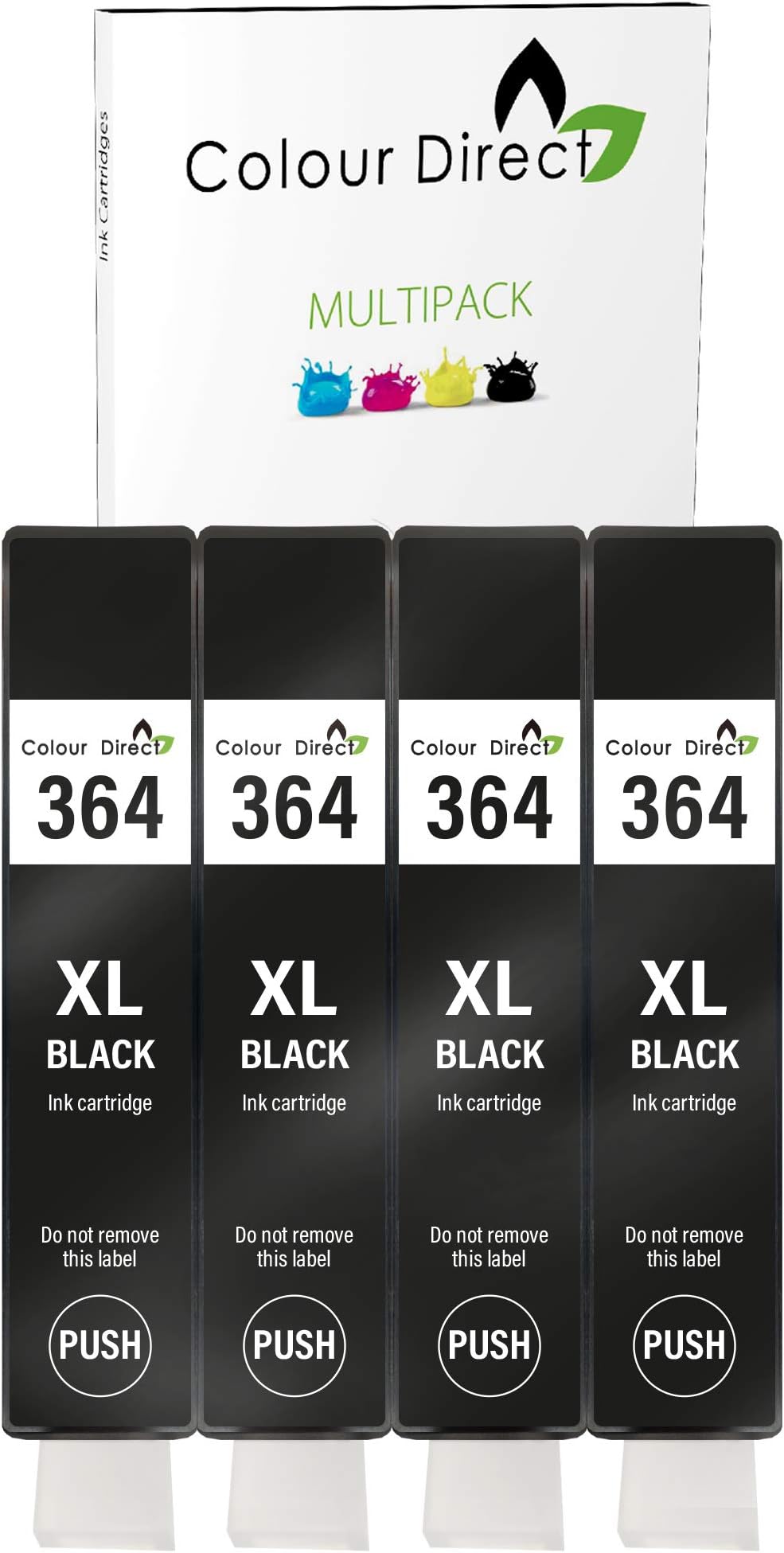 Colour Direct 4 X Black Compatible Ink Cartridges Replacement For HP ...