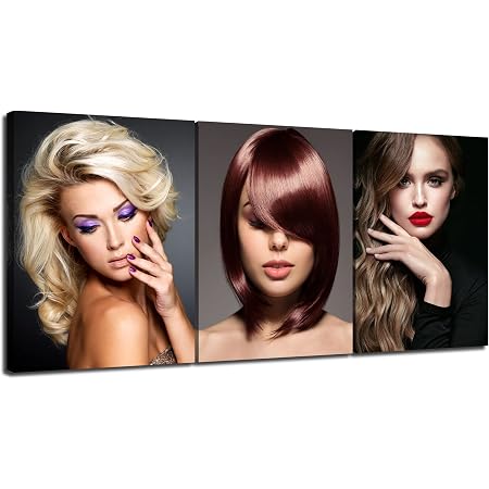 Amazon.com: Hair Salon Wall Decor Canvas Art Pictures Poster Framed ...