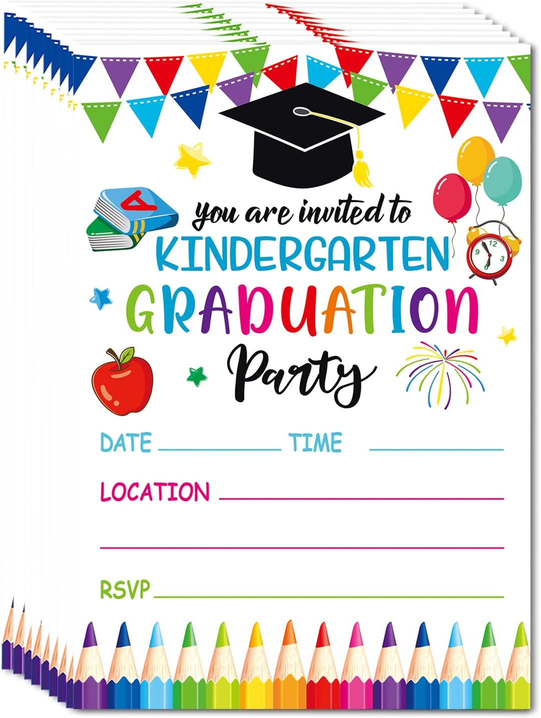 Amazon.com: Kindergarten Graduation Invitations 2024 with Envelope ...