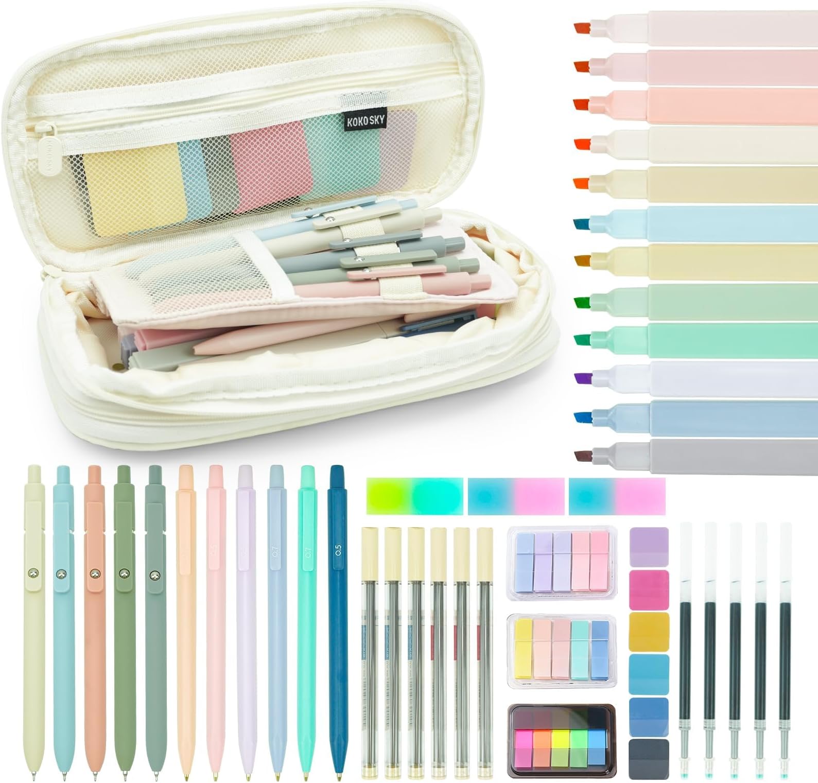 Amazon.com: 47PCS Aesthetic School Supplies with Cute Pencil Case 12 ...