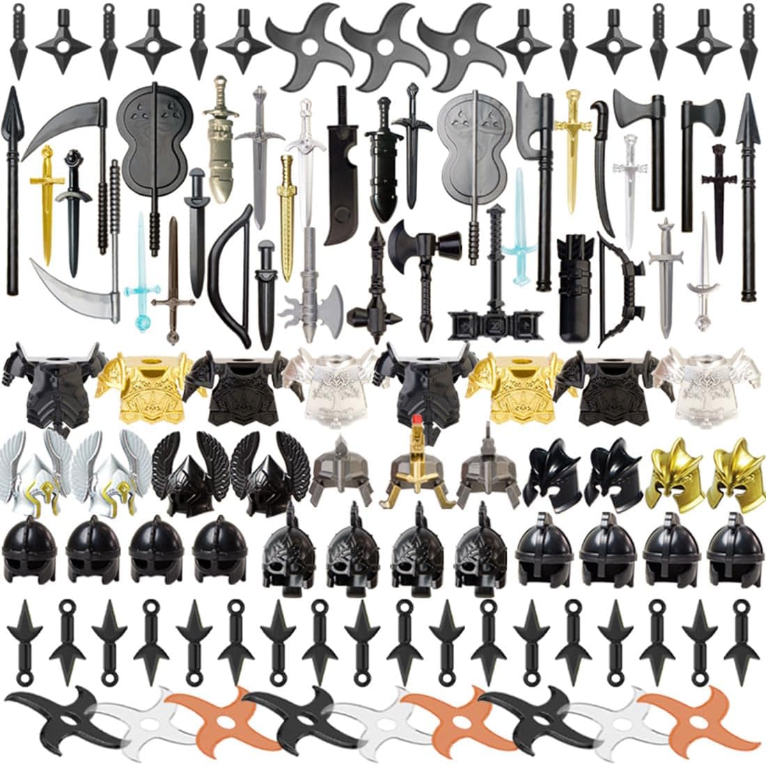Amazon.com: HMNY Medieval Weapons Pack for Medieval Knights, 100Pcs ...