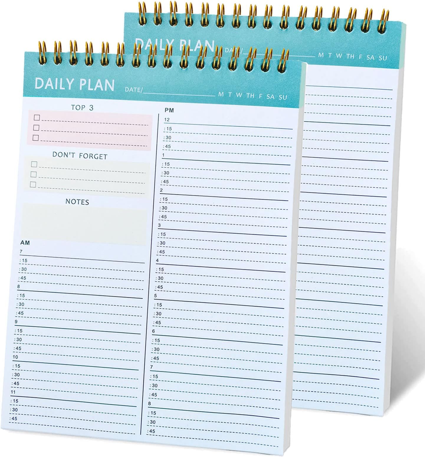 Amazon.com : Daily Planner with Quarter-Hourly Undated day 2 Pack ...
