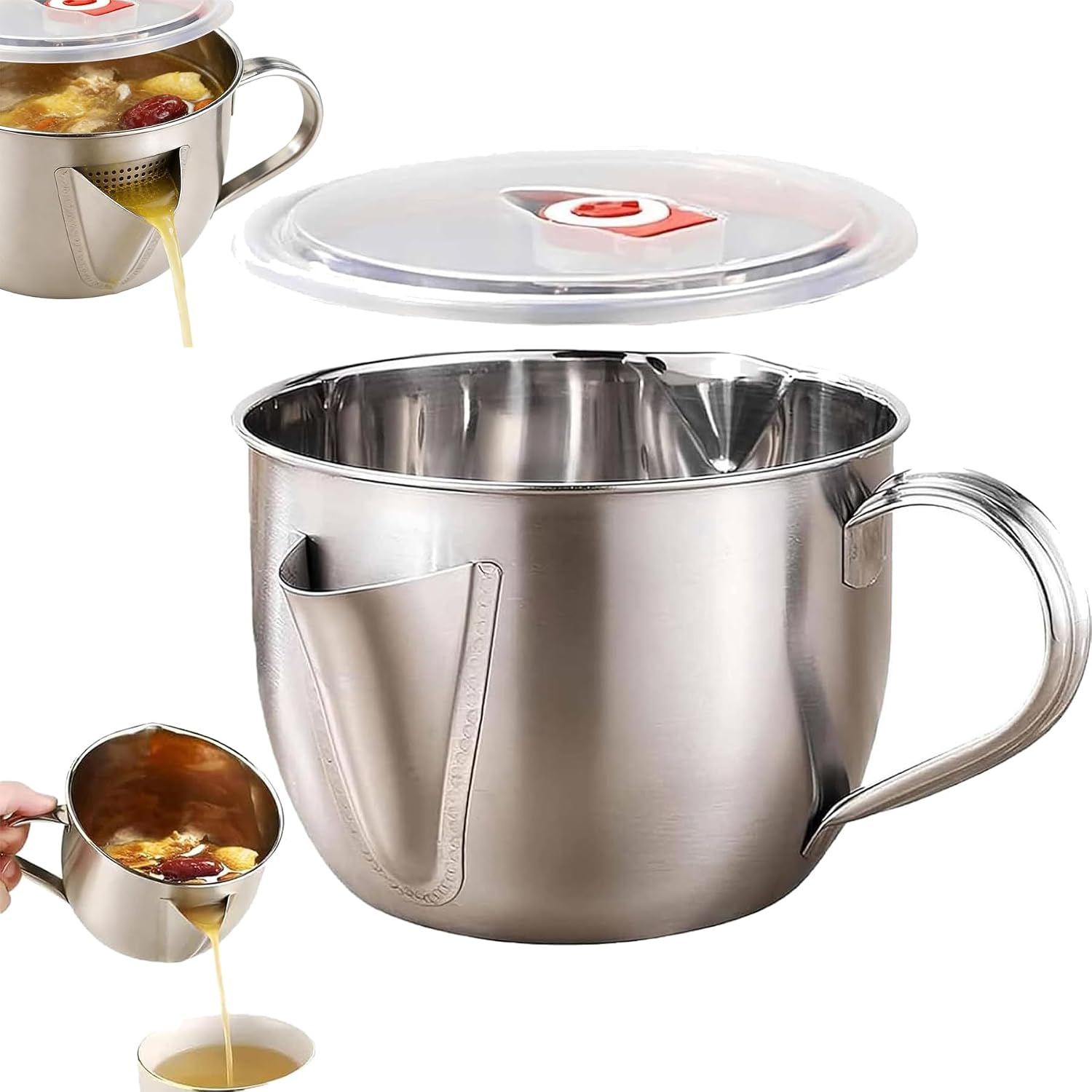 Amazon.com | Fat Separator with Dual Pour Spout, Stainless Steel Gravy ...