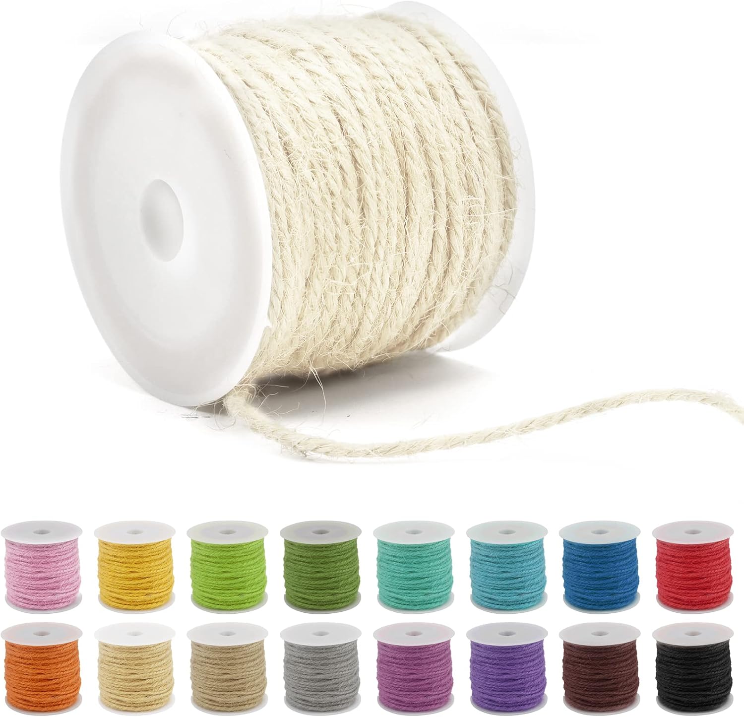 Amazon.com: CAMAL Natural Jute Rope Hemp Twine String 3 Strands Colored ...