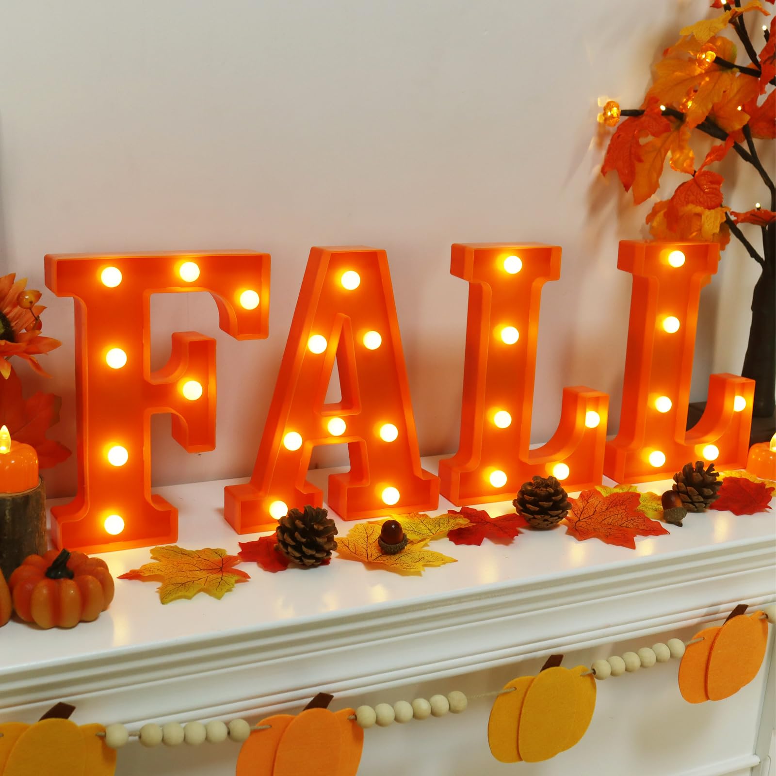 Amazon.com: CESOF Fall Decorations for Home, Fall Decor 8.5 Inch LED ...