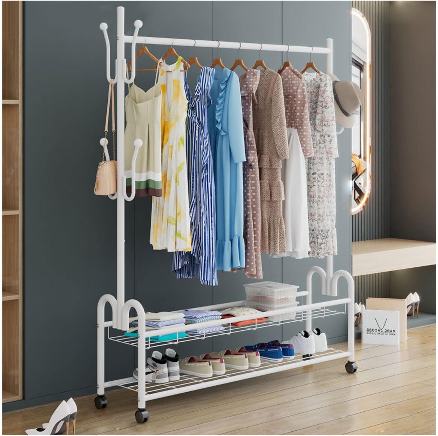 Amazon.com: BLUNOA Hall Tree with Hooks Single Pole Coat Rails Heavy ...