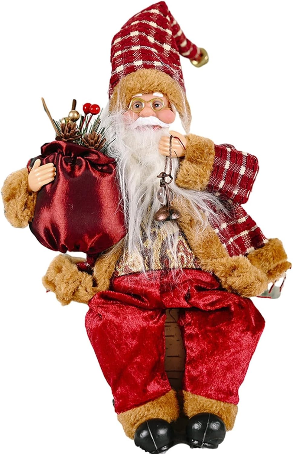 EXTRWORY Santa Claus Figurine Sitting Santa Claus Figures Doll ...