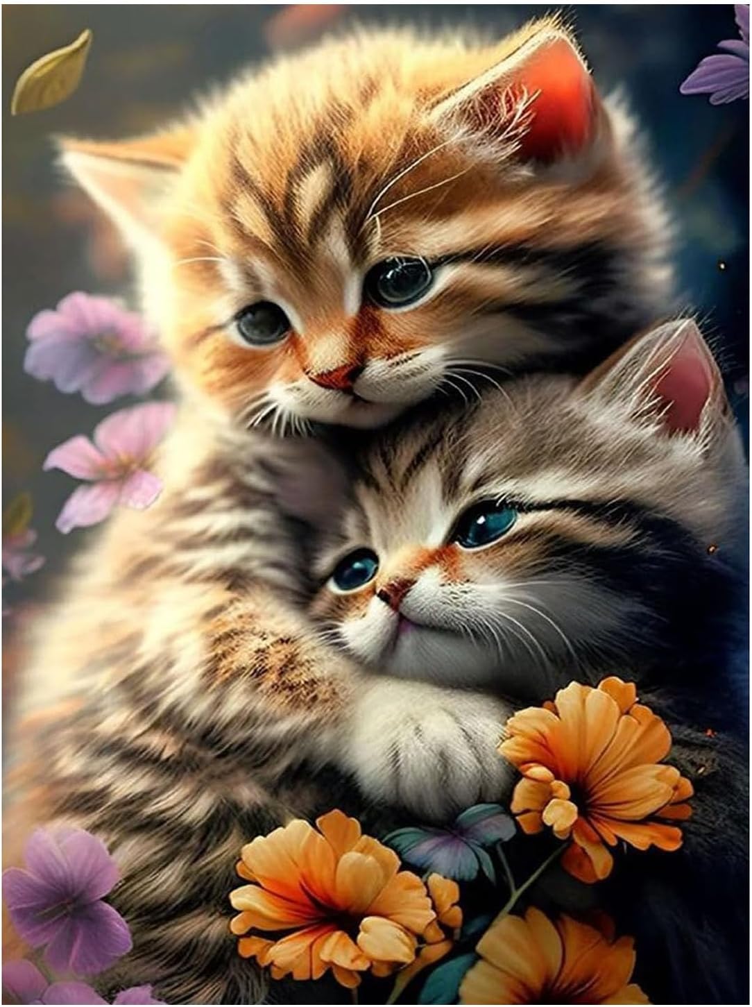Cat Diamond Painting Kits for Adults Beginners 5D DIY Flower Cats ...