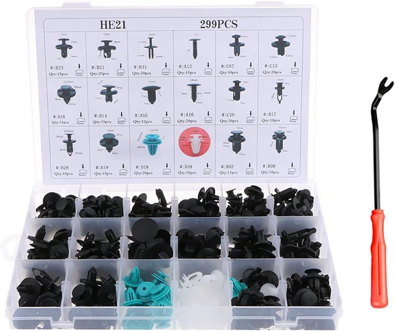 Amazon.com: Auto Push Retainer Pin Rivet Kit 299Pcs 18 Size for BMW ...