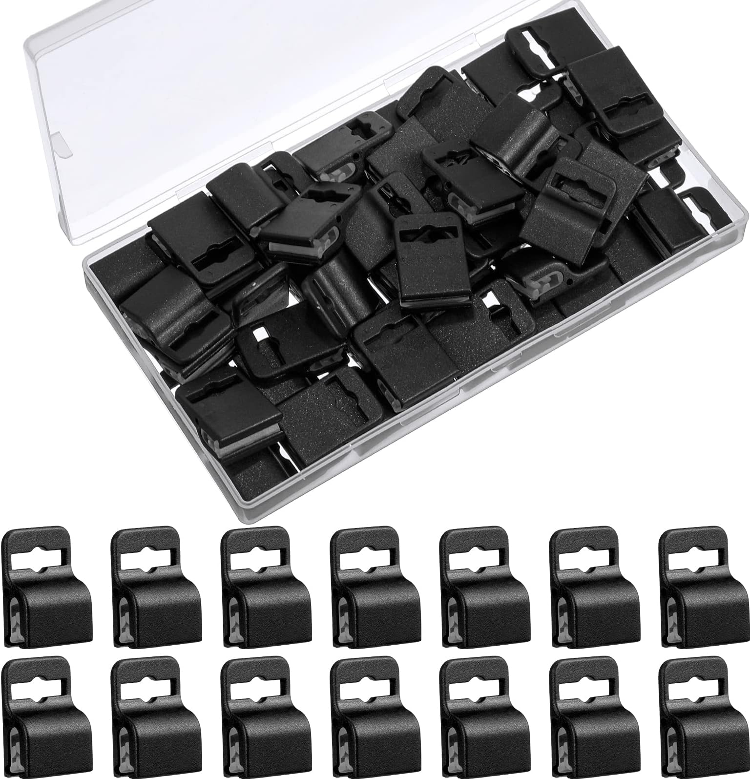Amazon.com : Sherr 100 Pcs Black Gripper Swipe Card Holder for Standard ...