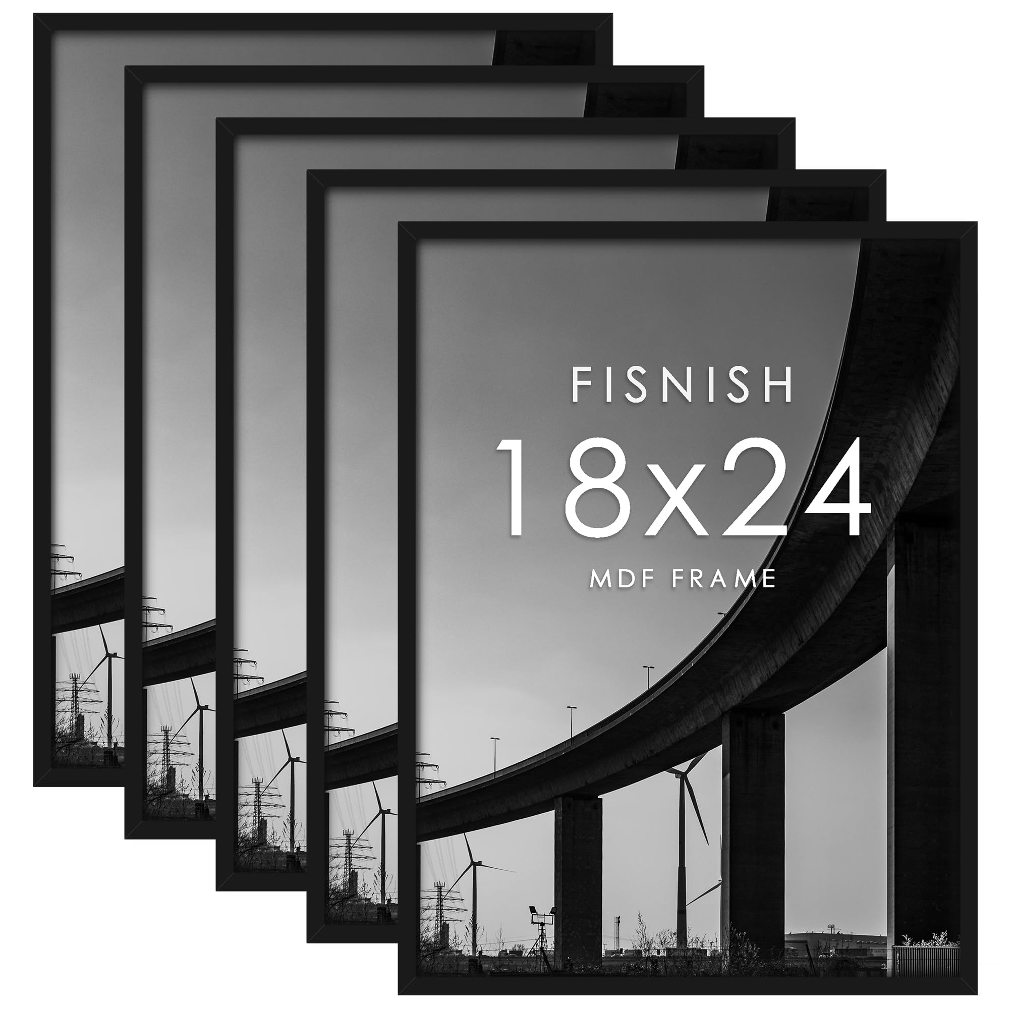 Amazon.com - Fisnish 18x24 Frame 5 Pack, Black Poster Frames 18 x 24 ...