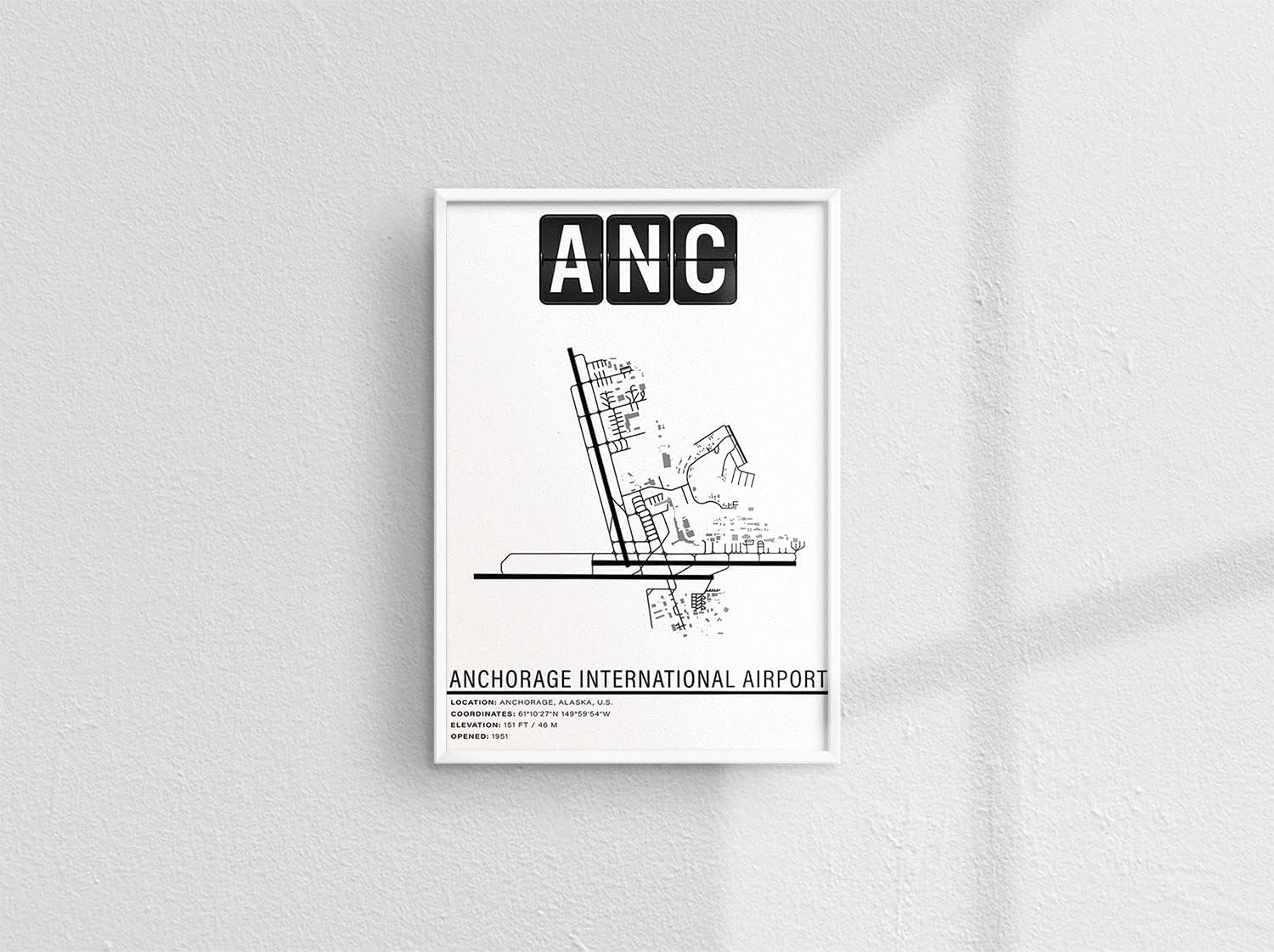 Amazon.com: MG Global Minimalist Map Poster of ANC Ted Stevens ...