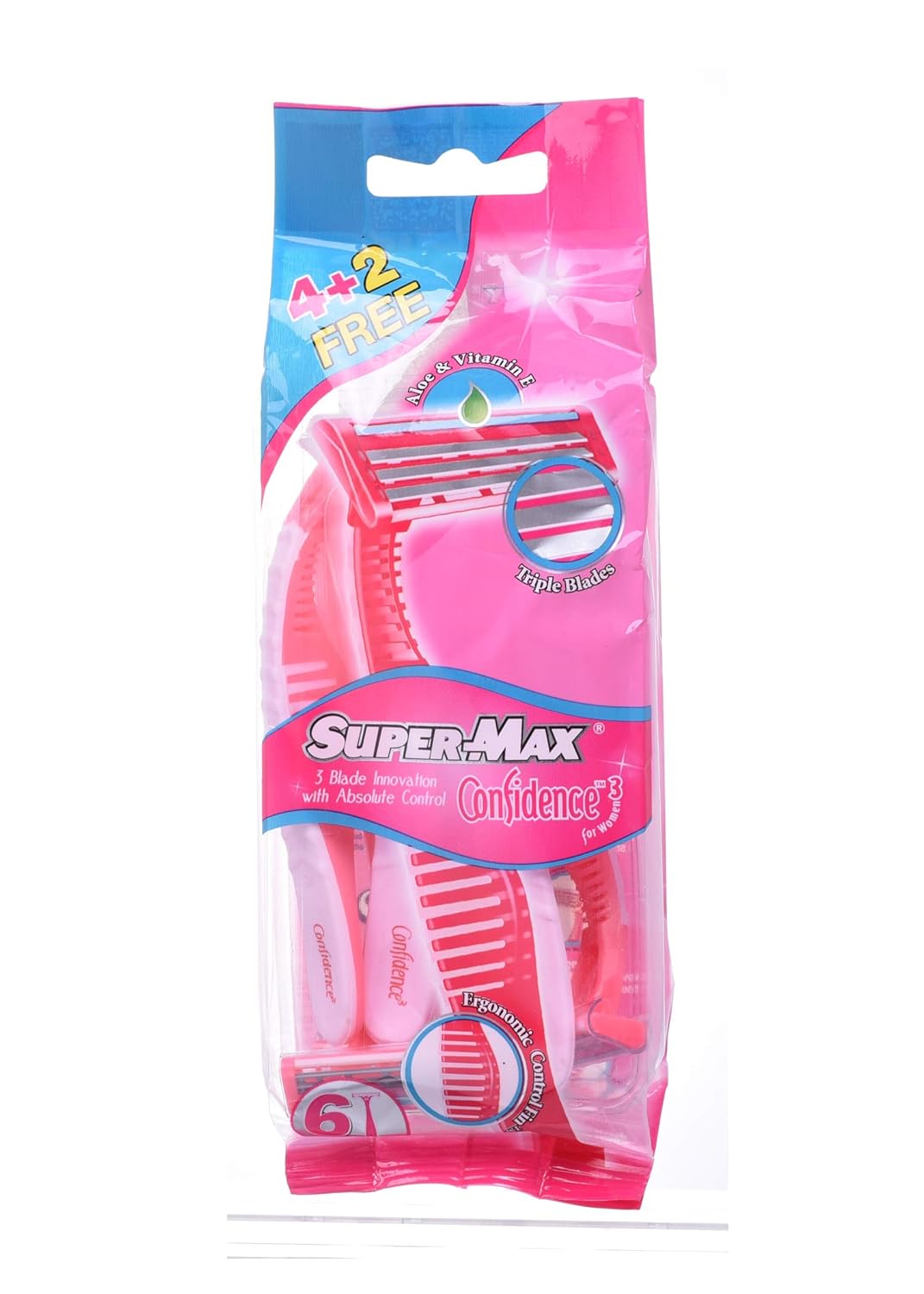 Super-Max Confidence Disposable Razor For Women, 6 Pieces : Amazon.in ...