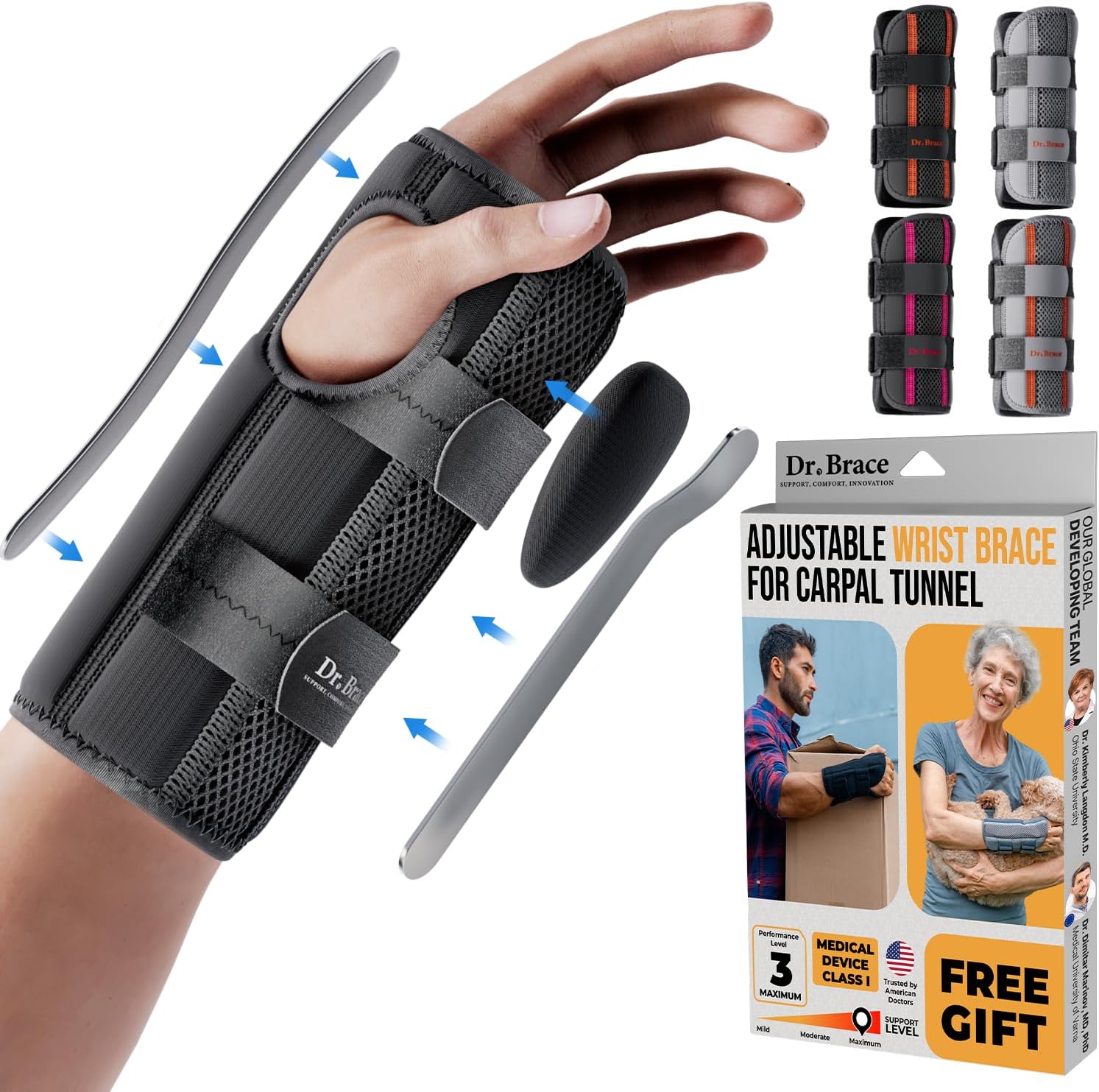 Amazon.com: DR. BRACE Adjustable Wrist Brace Night Support for Carpal ...