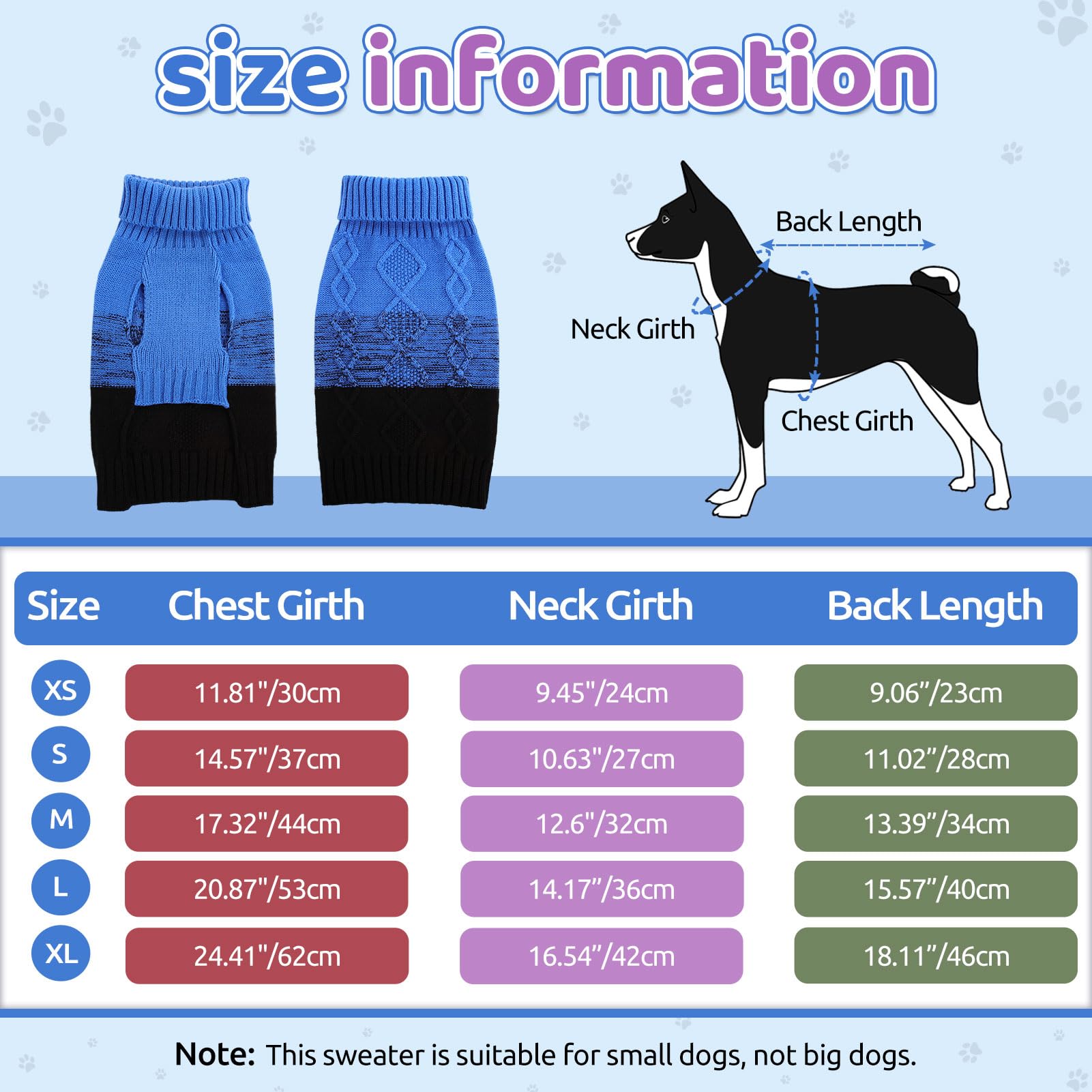 Snapklik.com : Warm Dog Sweater For Small Medium Dogs,Pet Sweaters For ...