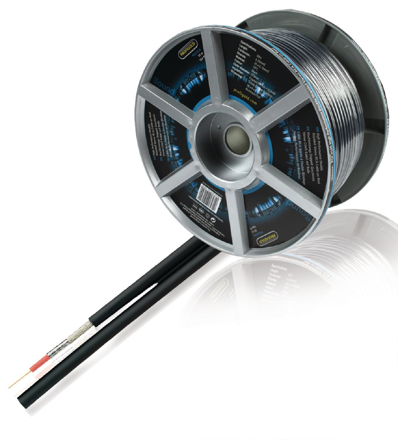 Profigold High Performance Stereo Rca Cable Reel 50 M With Double ...