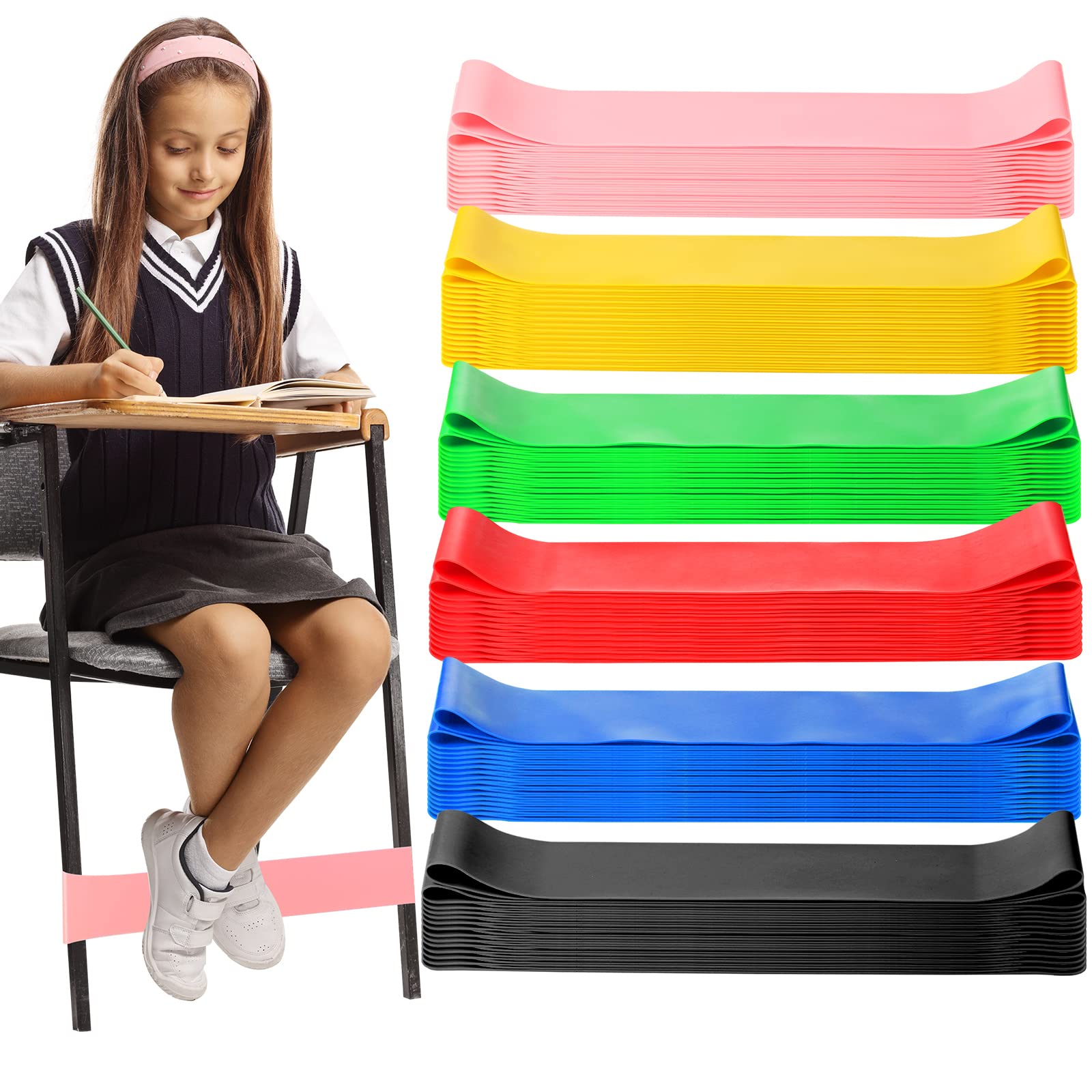 Buy 60 Pcs Chair Bands for Kids with Fidgety Feet Fidget Bands ...