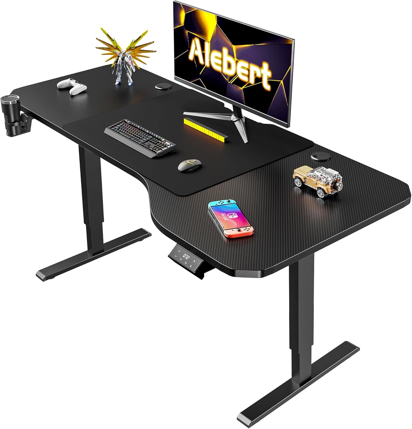 Amazon.co.jp: Alebert 電動式 昇降デスク 昇降式デスク L字デスク 幅160「メーカー一年保証」 スタンディングデスク ゲーミングデスク パソコンデスク 人間工学 ...