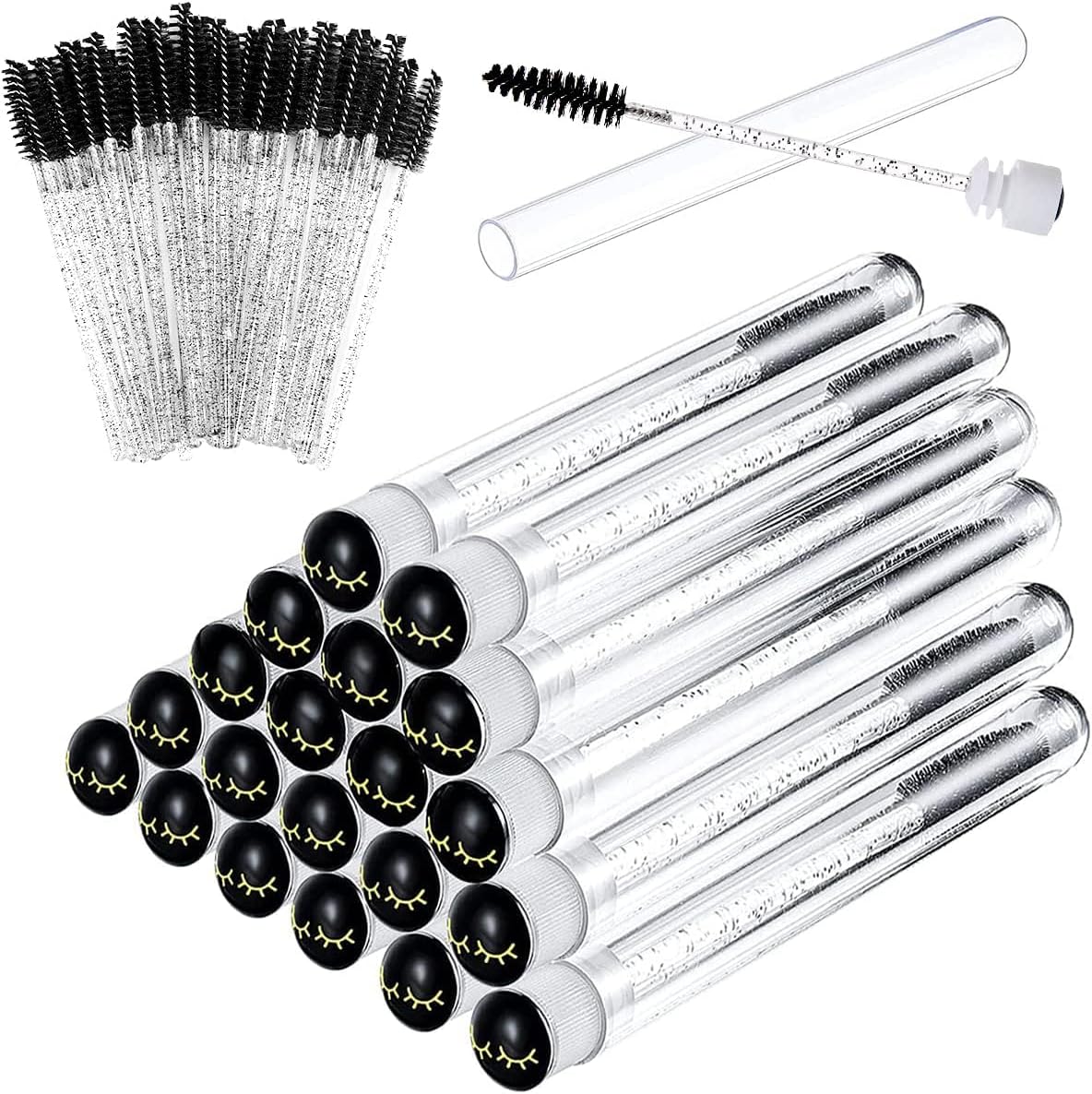 Amazon.com : Mascara Wand Brushes Tubes Set-70 Pieces Disposable ...