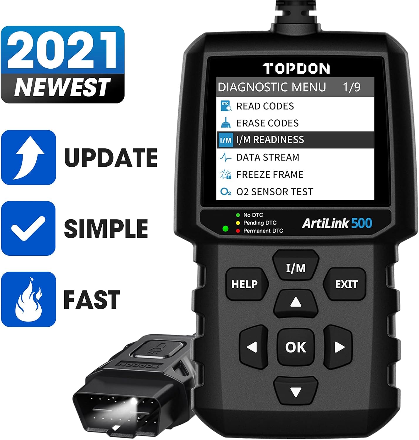 OBD2 Scanner TOPDON AL500 Code Reader, Car Check Engine Light CAN ...