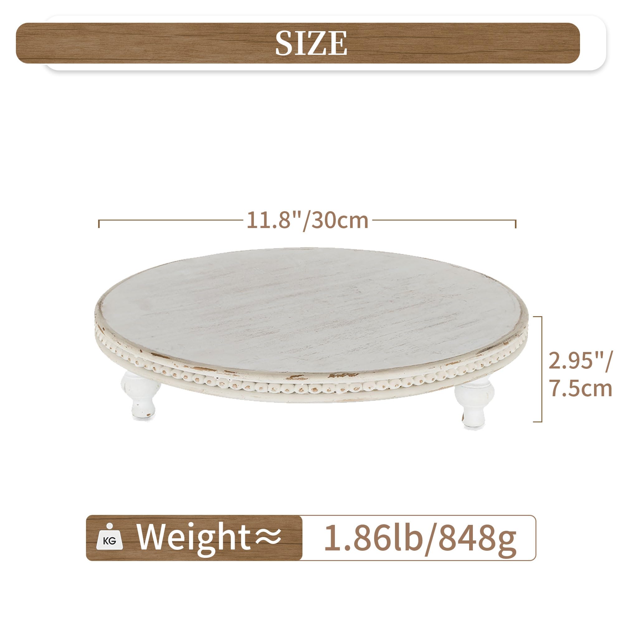 Hanobe Round Wood Display Risers: Beaded Wooden Riser Farmhouse ...