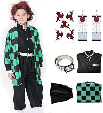 Amazon.com: BUWHIN Tanjiro Cosplay Costume Adult Anime Kimono Outfit ...