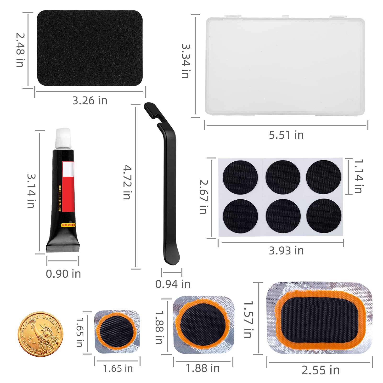 Bicycle Tire Patch Bike Tire Patch Repair Kit - 20 Patches With Metal ...