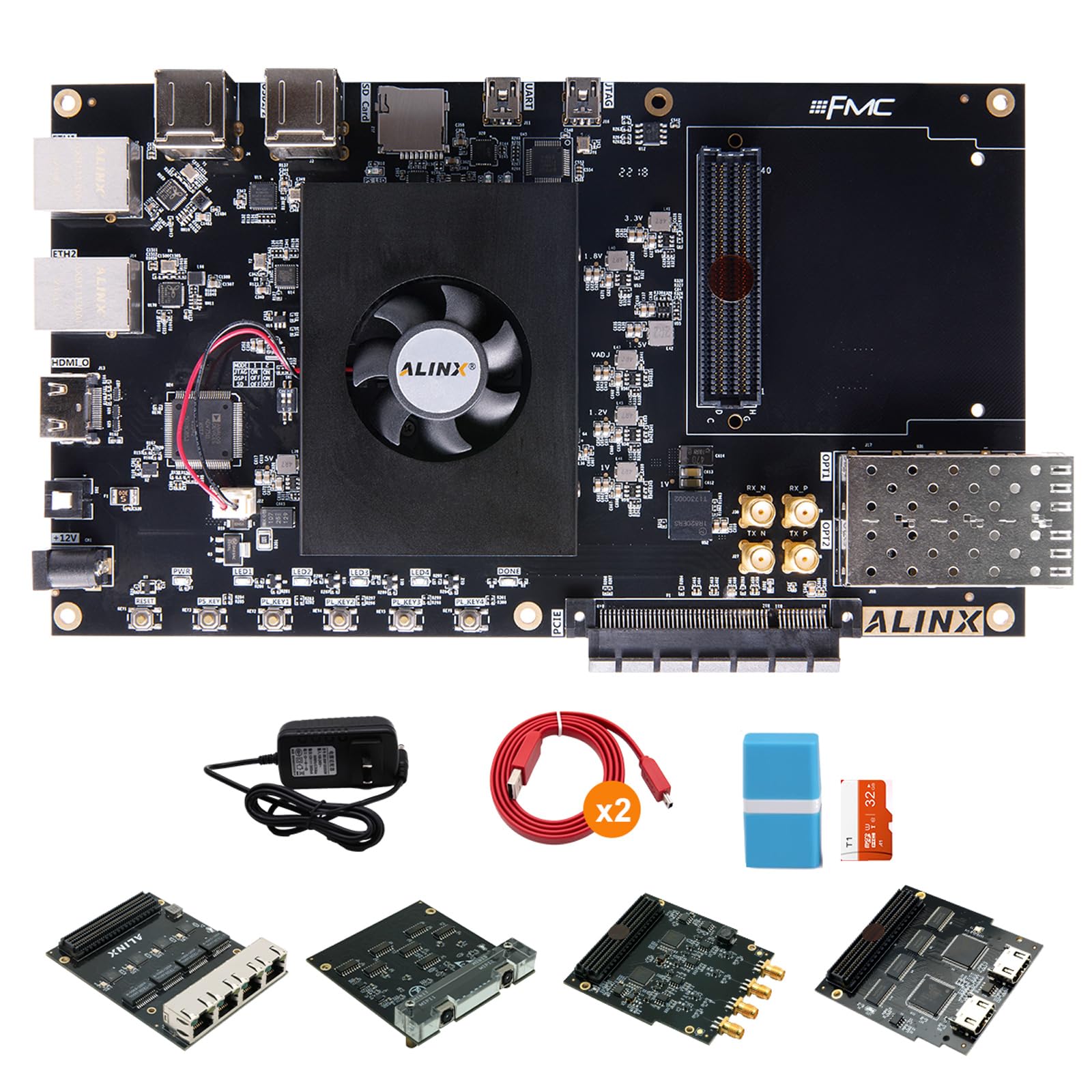 Buy AX7350B Dev Board & Kit with AMD Zynq™ 7000 SoC XC7Z035 2GB DDR3 SDRAM 8GB eMMC QSPI Flash ...
