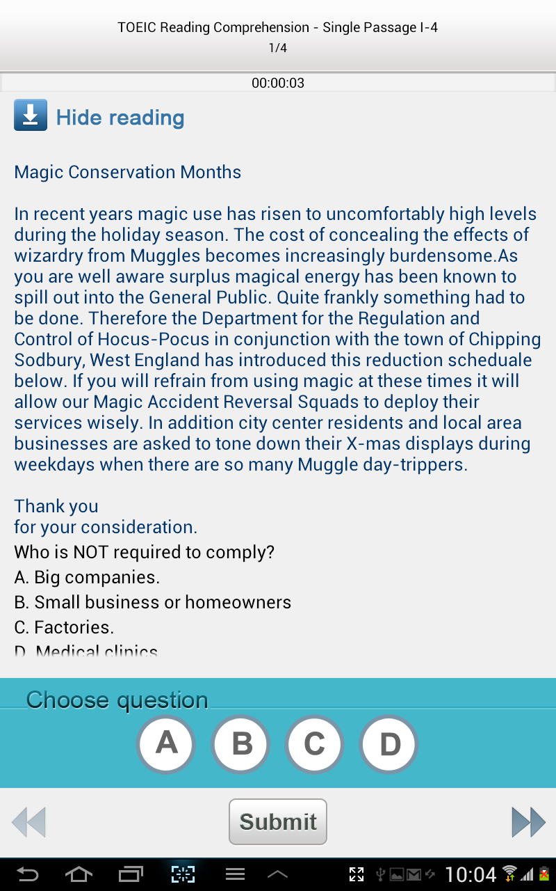 Toeic Reading - App on Amazon Appstore