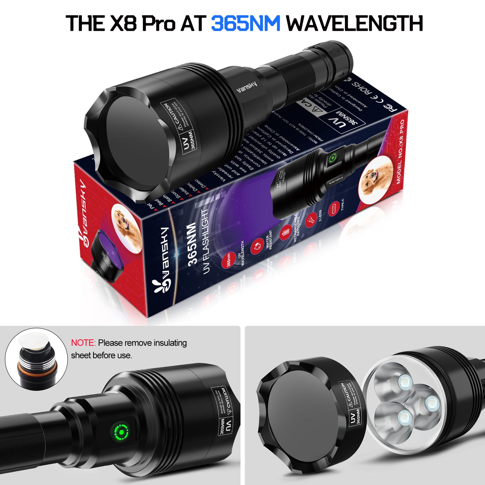 Snapklik.com : Vansky 365nm Black Light Flashlight: Professional ...