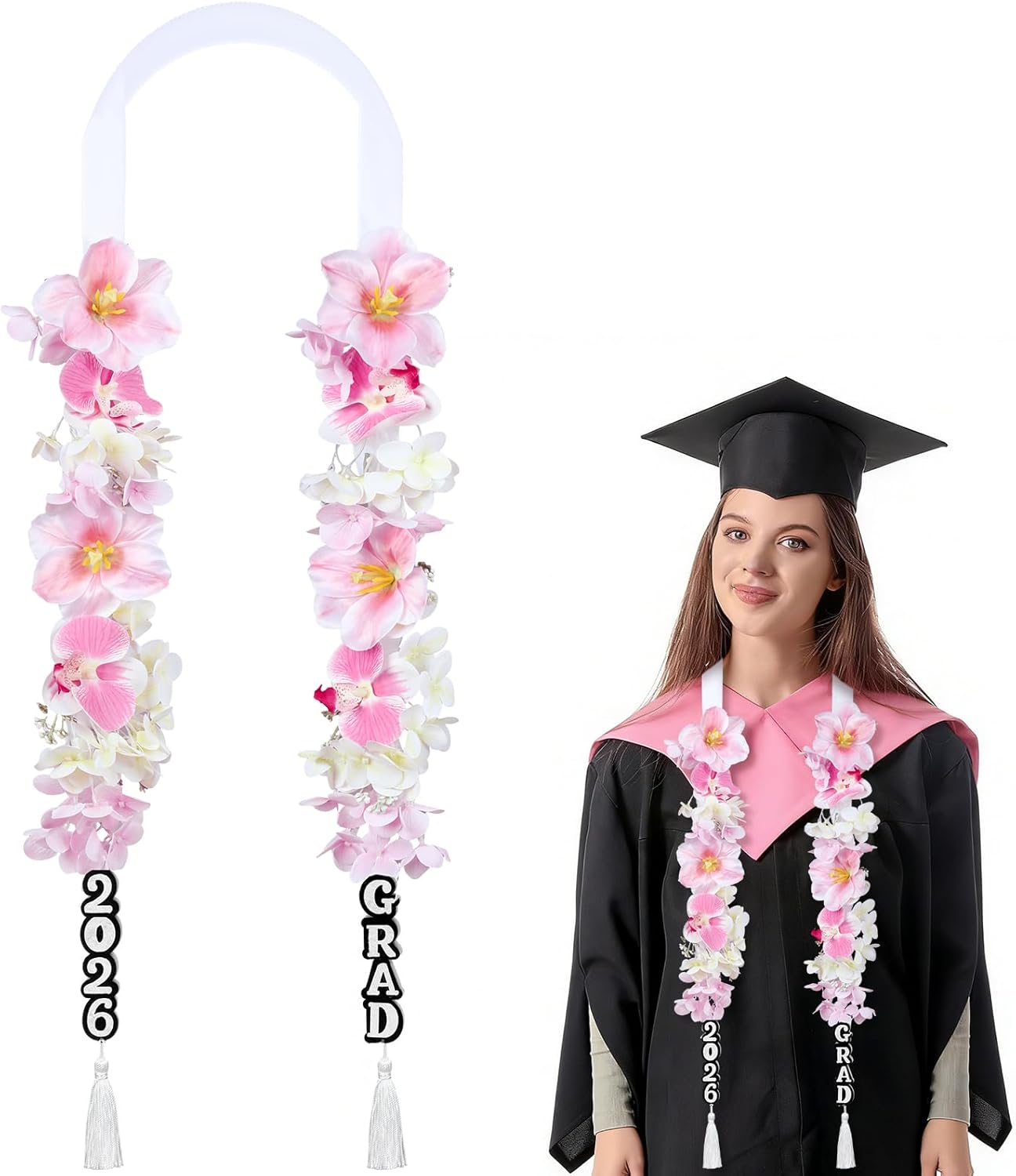 Amazon.com: Suncalla 2026 Graduation Leis Hawaiian Flower Lei Necklace ...