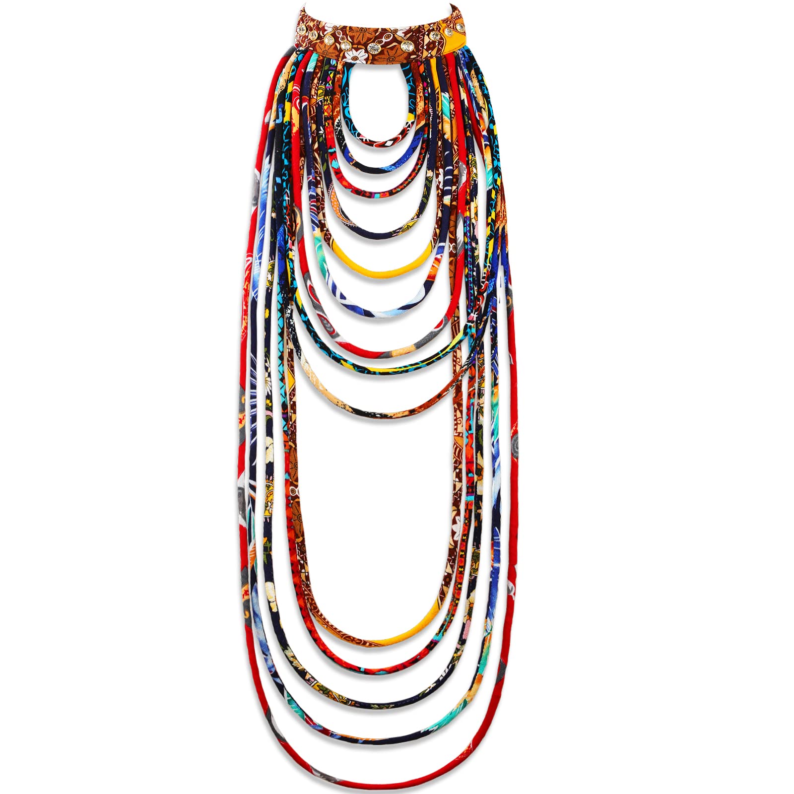 Amazon.com: Bonuci African Ankara Kente Necklace African Necklaces for ...
