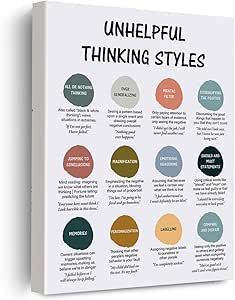 Unhelpful Thinking Styles Canvas Poster Painting Wall Art, Mental ...