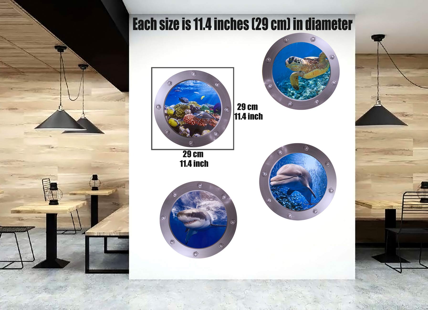 Snapklik.com : OTDCGI 11 Inch Round 3D Porthole Window Adhesive ...