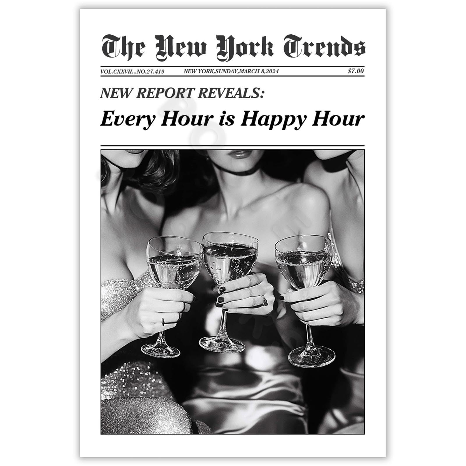 Amazon.com: ZTCYBWH Retro New York Trends Wall Art - Exquisite Black ...