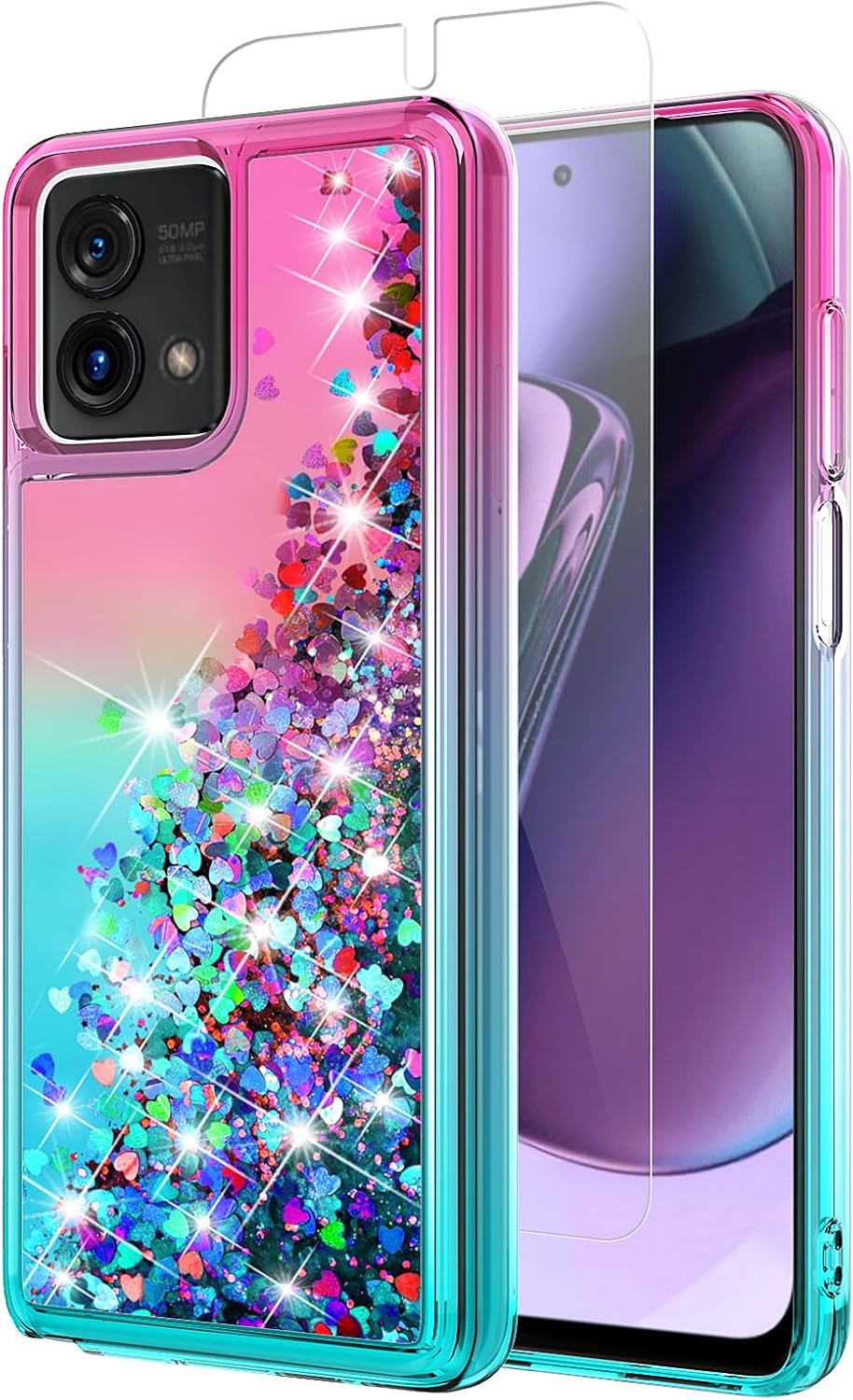 Amazon.com: YZOK for Moto G Stylus 5G 2023 Case,with HD Screen Protector,Gradient Quicksand ...