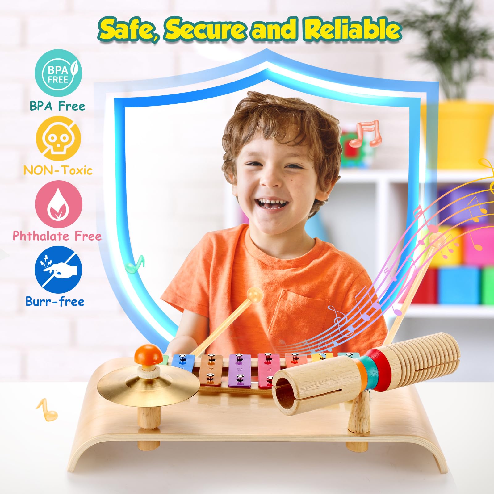 Snapklik.com : Wood Xylophone For Kids, OATHX Toddler Musical ...