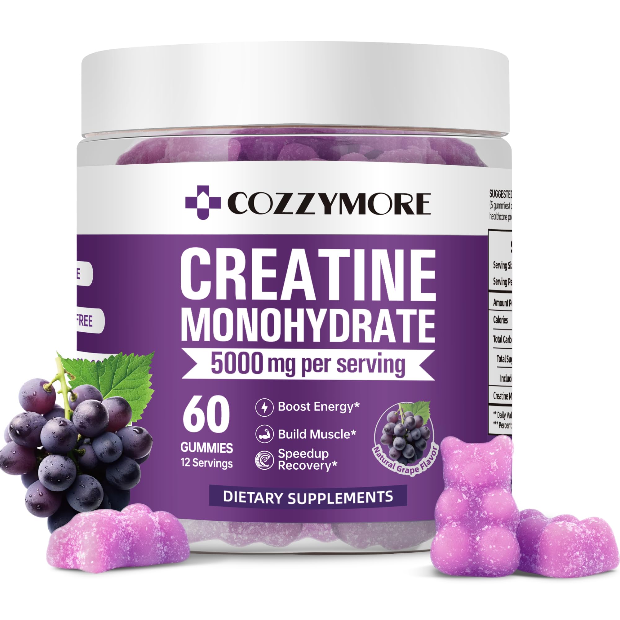 Amazon.com: Creatine Monohydrate Gummies 5000mg for Men & Women ...