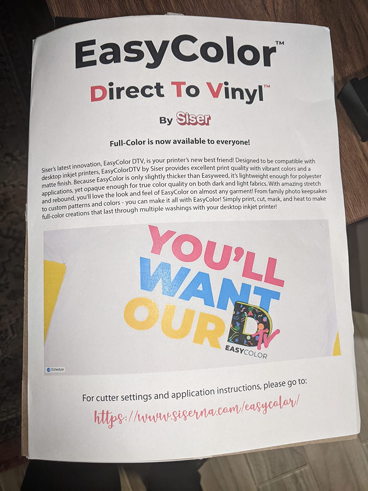 $8/mo - Finance Siser EasyColor DTV 8.4" x 11" Sheets - Inkjet Printer ...