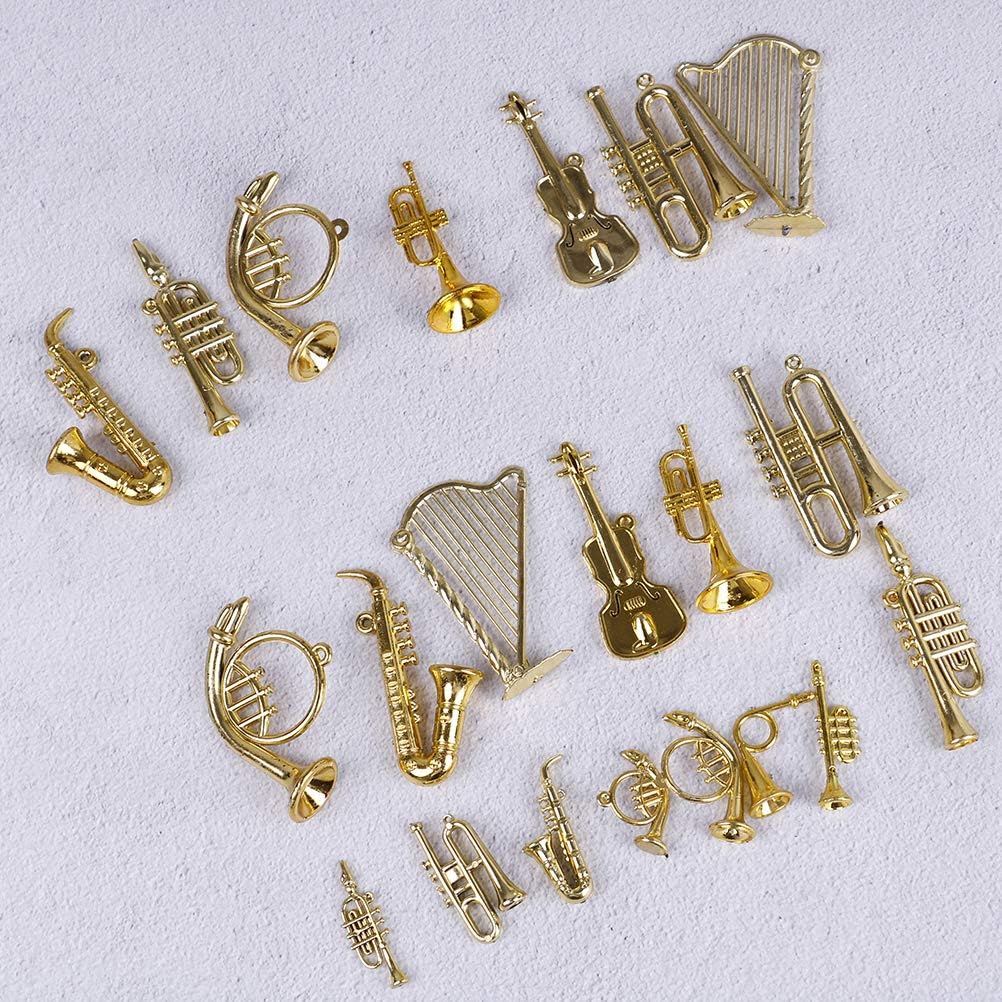 Amazon.com: CYISONAL 21 Pcs Mini Gold Musical Instruments Christmas ...