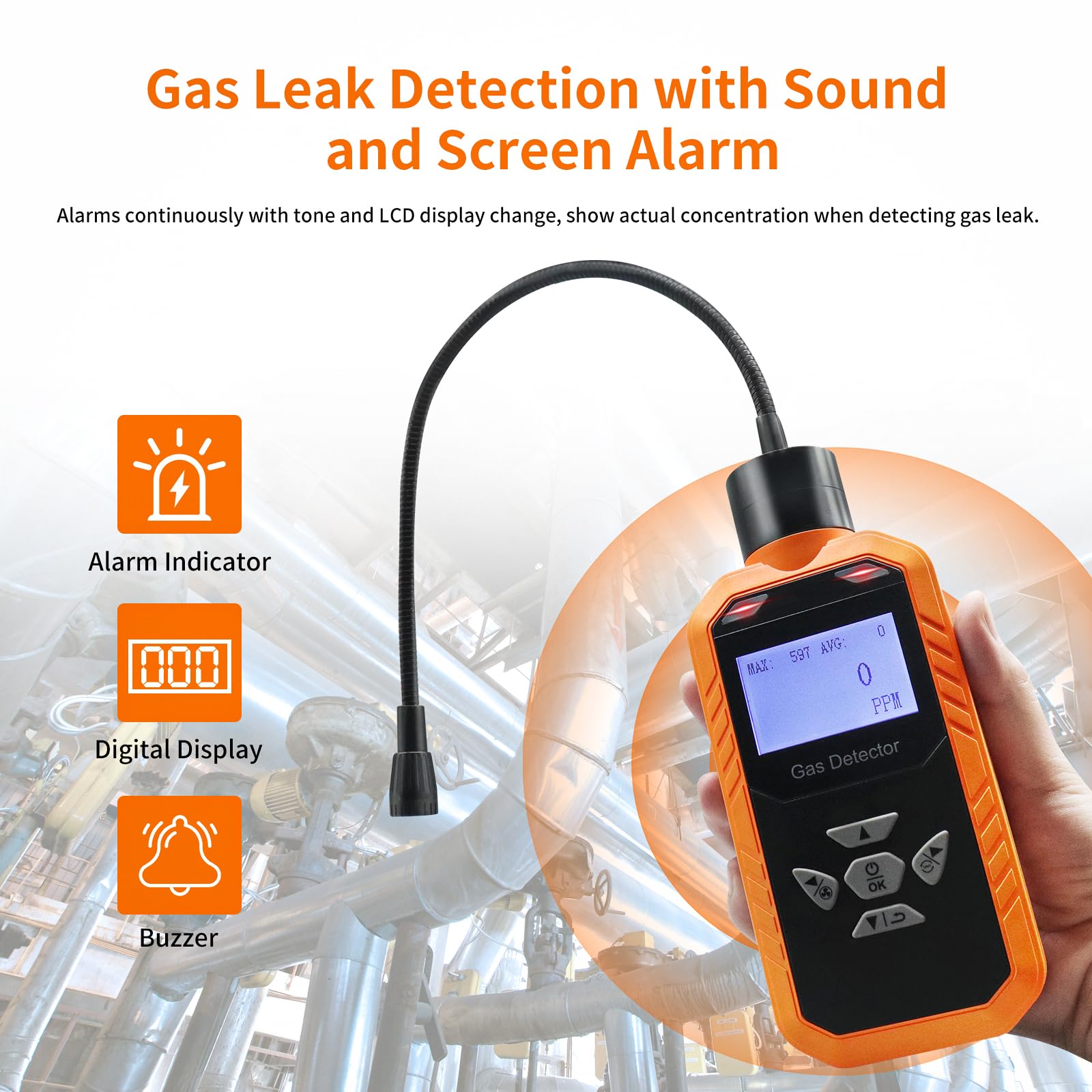 Snapklik.com : GiiHoo Combustible Gas Leak Detector Rechargeable Gas ...
