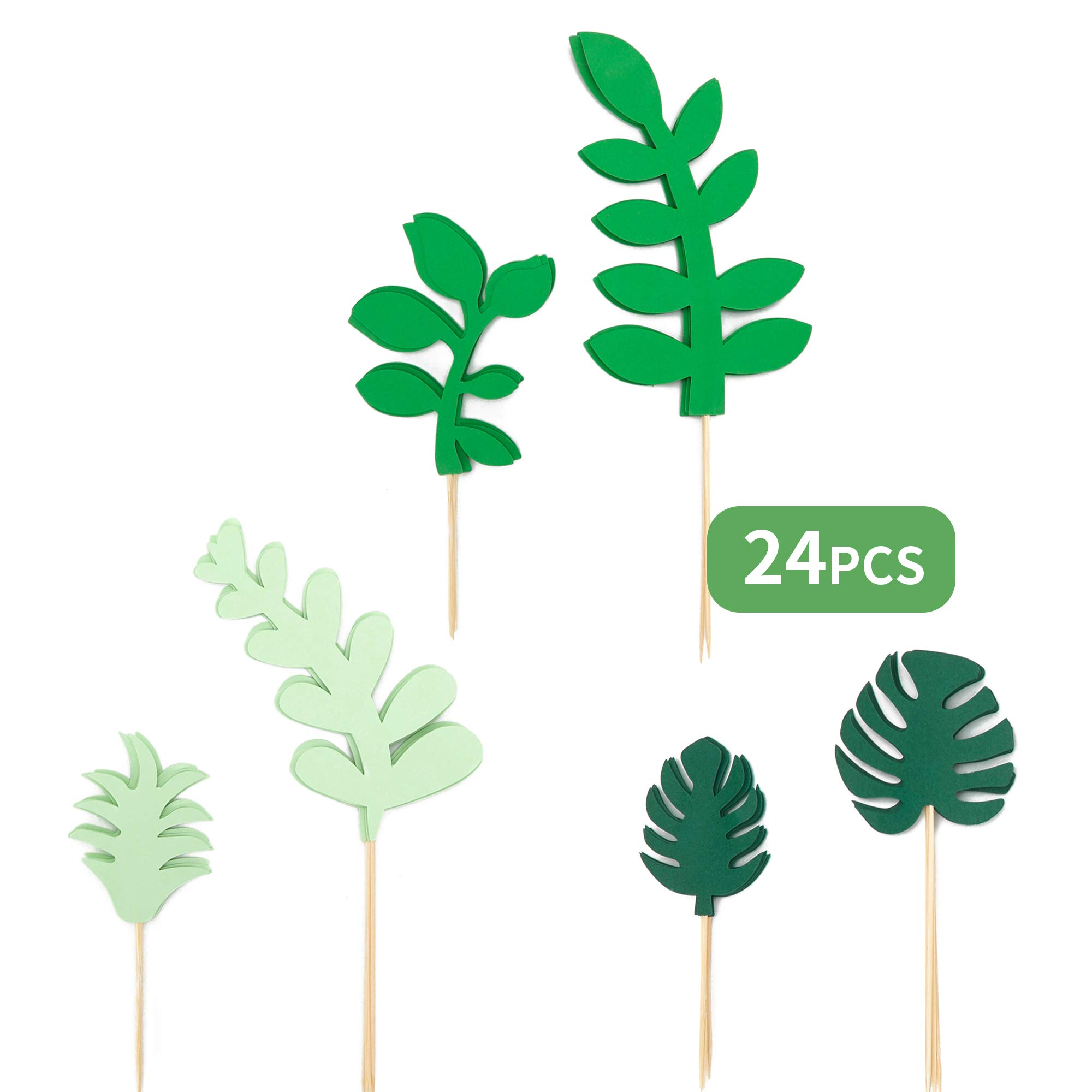 Buy NMAS Glittery Tropical Cake Topper Tropical Wedding Palm Leaves ...