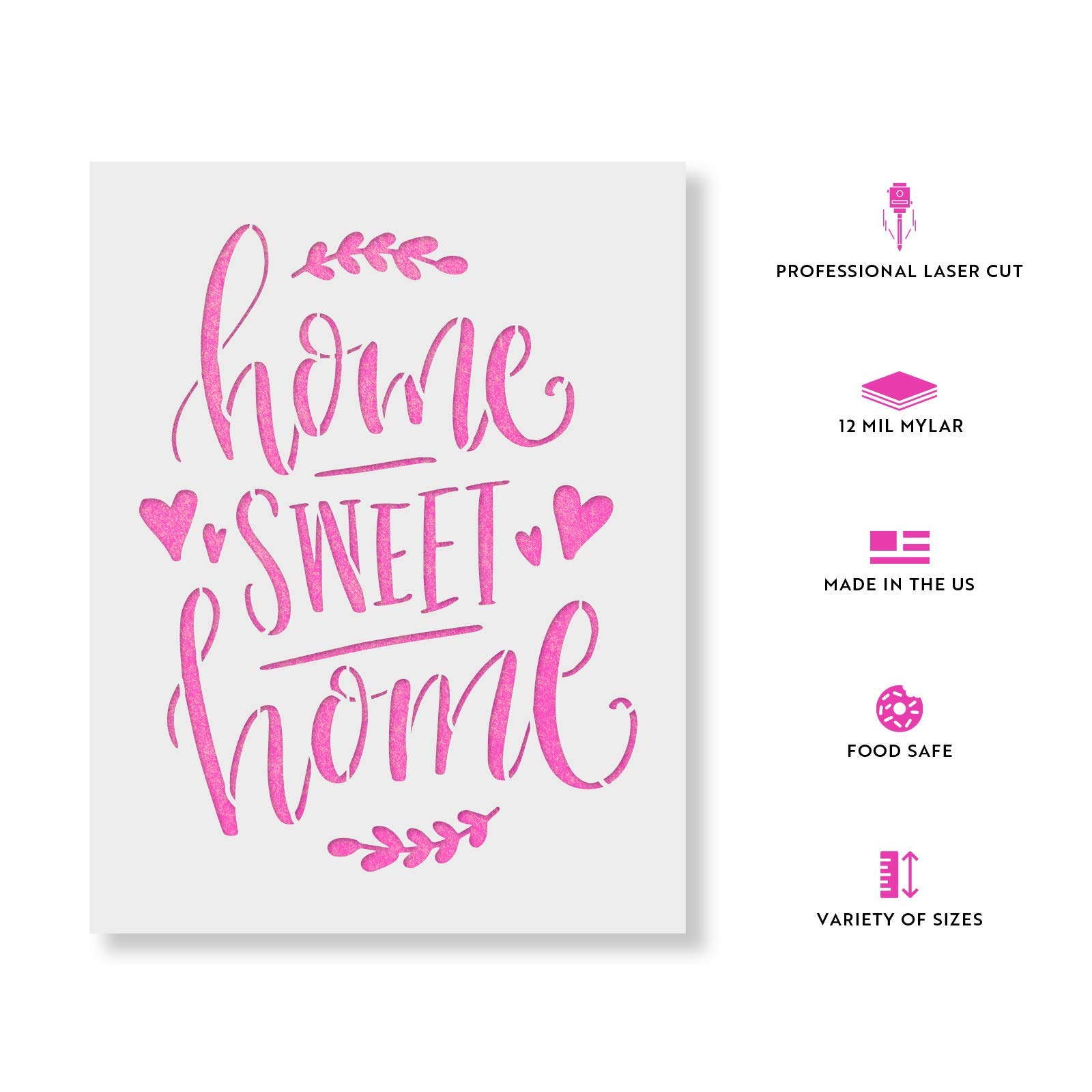 Happy Sweet Home Stencil